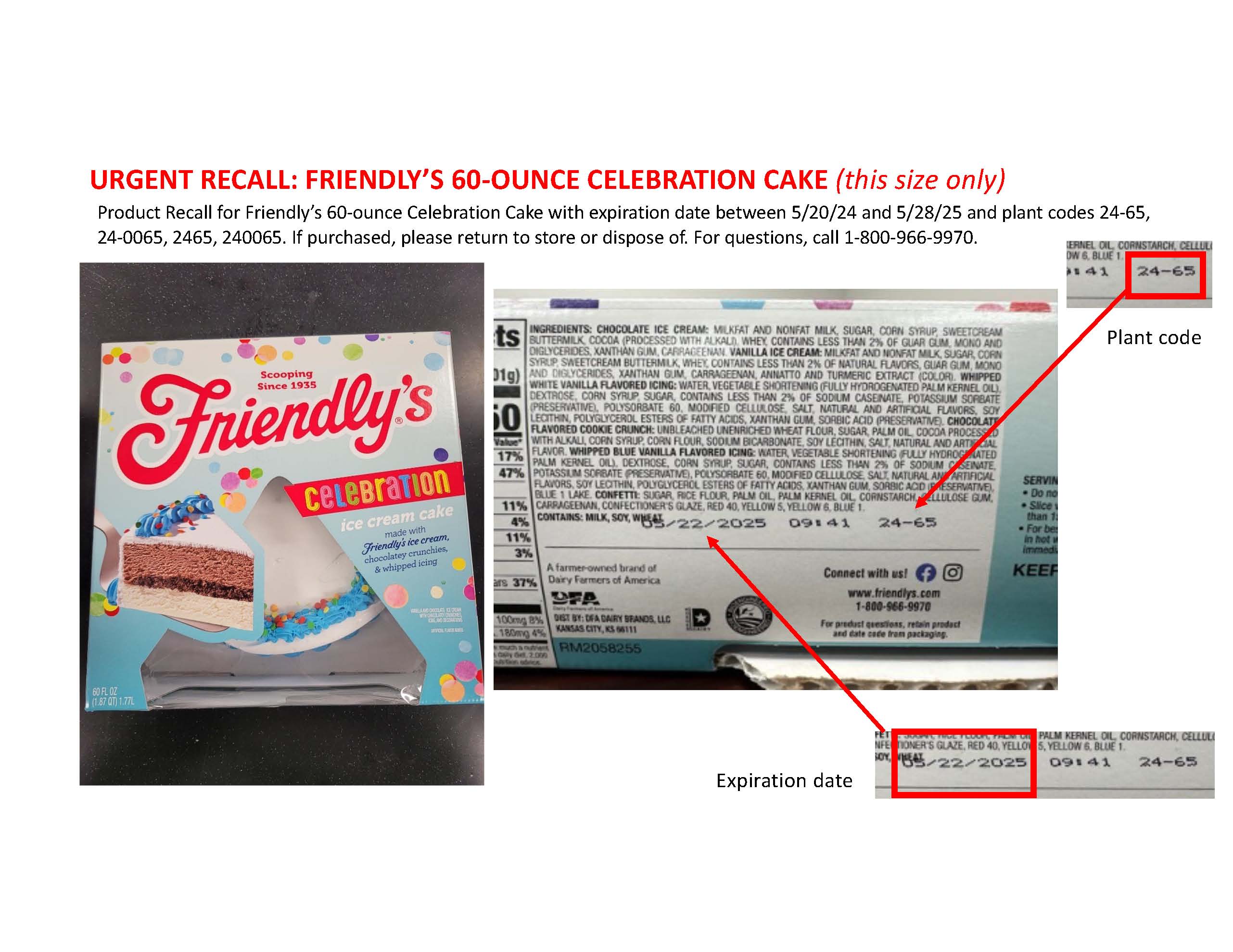 Friendly's | Recalls | Boyer's Food Markets